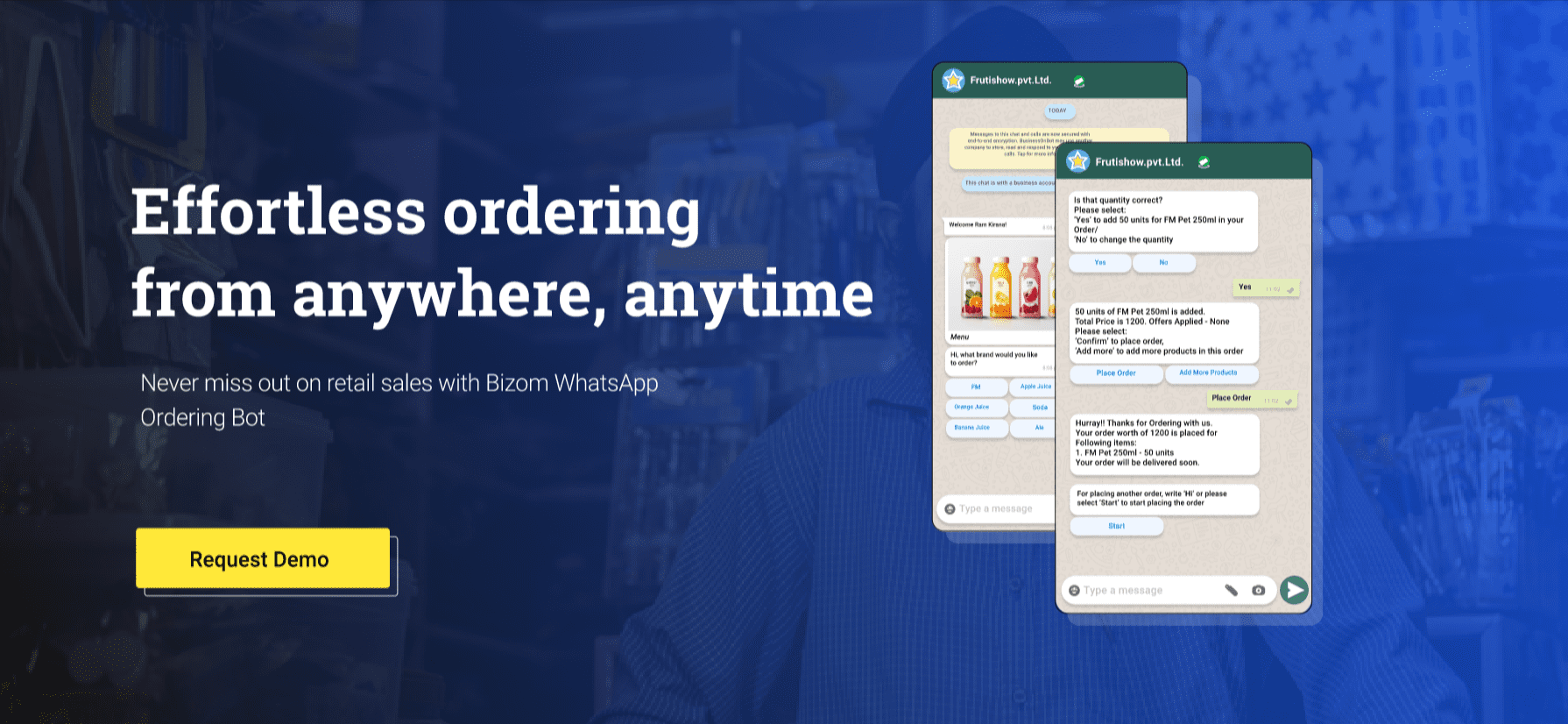 WhatsApp Ordering Bot for B2B Sales | WhatsApp for Retail | Bizom
